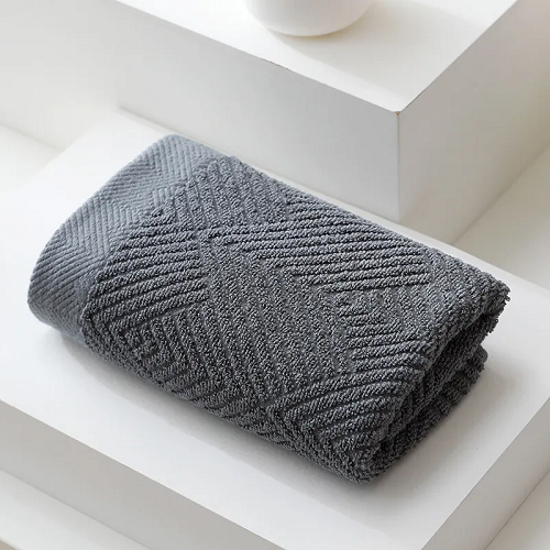 Zigzag Style Face Towel Grey - M2 Home